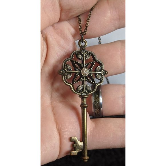 Jewelry | Vintage Bronze Steampunk Key Necklace | Poshmark